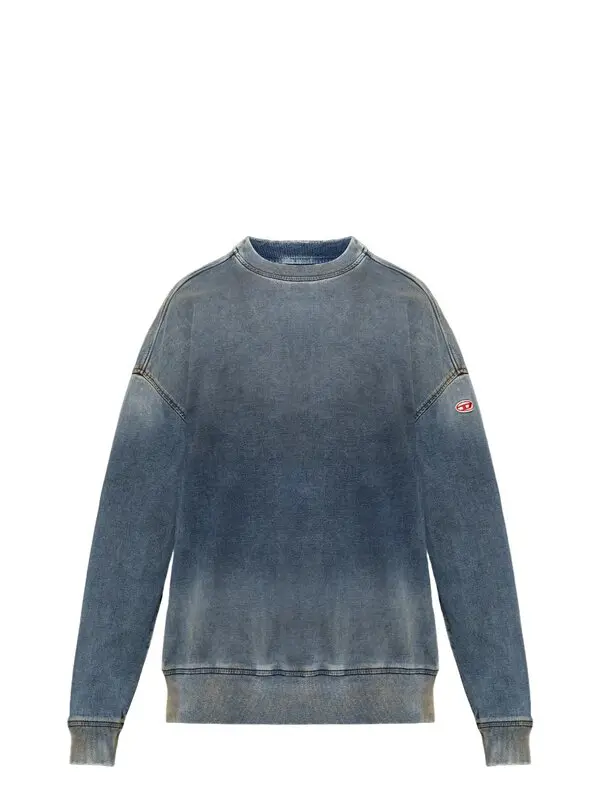 DIESEL® D-krib-ne Logo-patch Denim Sweatshirt - Blue