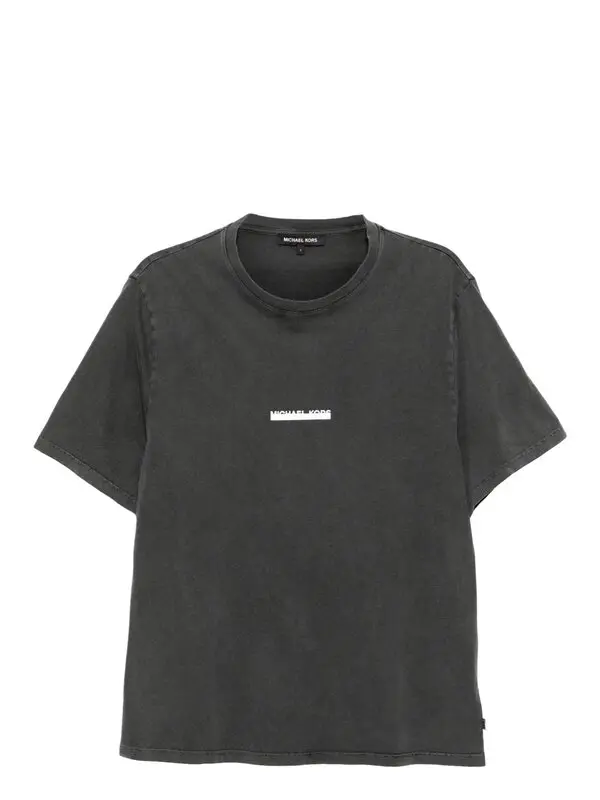 Michael Kors Embellished-logo Cotton T-shirt - Black