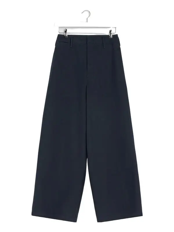 LEMAIRE Oversized Wide Leg Chinos - Graphite Blue