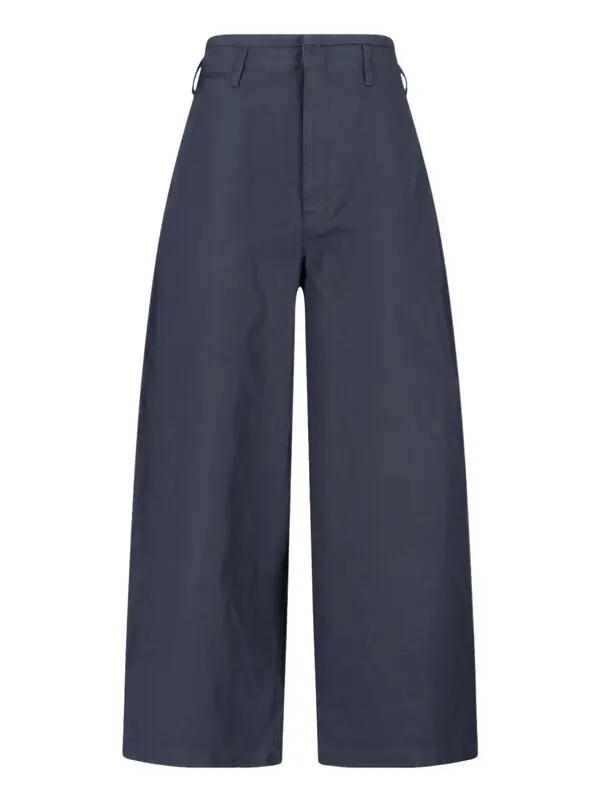 LEMAIRE Oversized Wide Leg Chinos - Graphite Blue