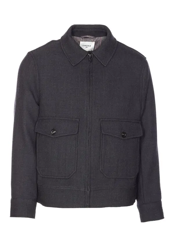 CIRCOLO 1901 High Neck Zip Jacket - Grey