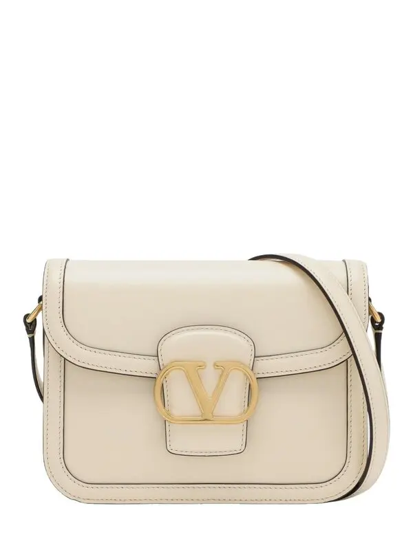 Valentino Garavani Vlogo Signature Foldover Top Shoulder Bag - Butter Color