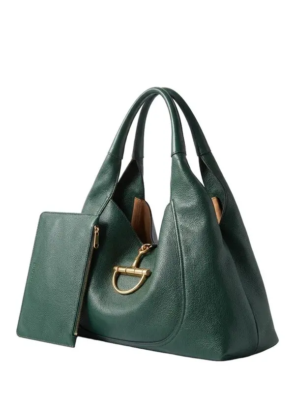 Gucci Softbit Maxi Shoulder Bag With Horsebit Detail - Green