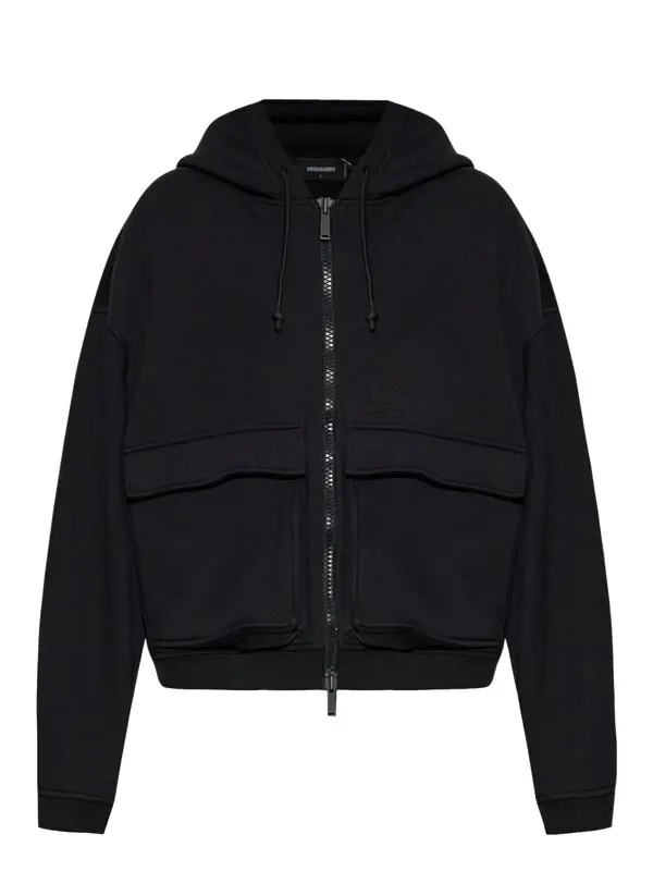 Dsquared2 Hooded Ribbed Jacket - Black