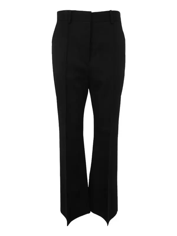 LANVIN Satin Trim Mid Rise Trousers - Black