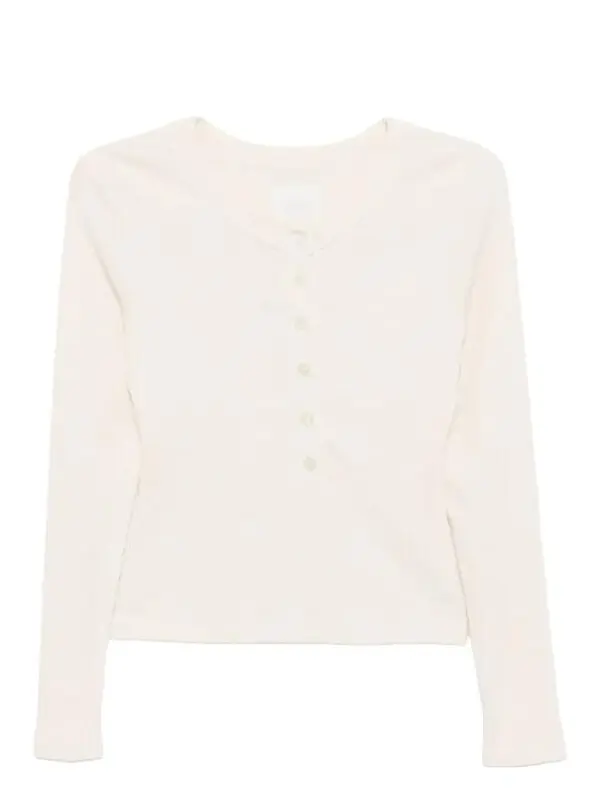 Citizens Of Humanity Varra Henley Long Sleeve T-shirt - White