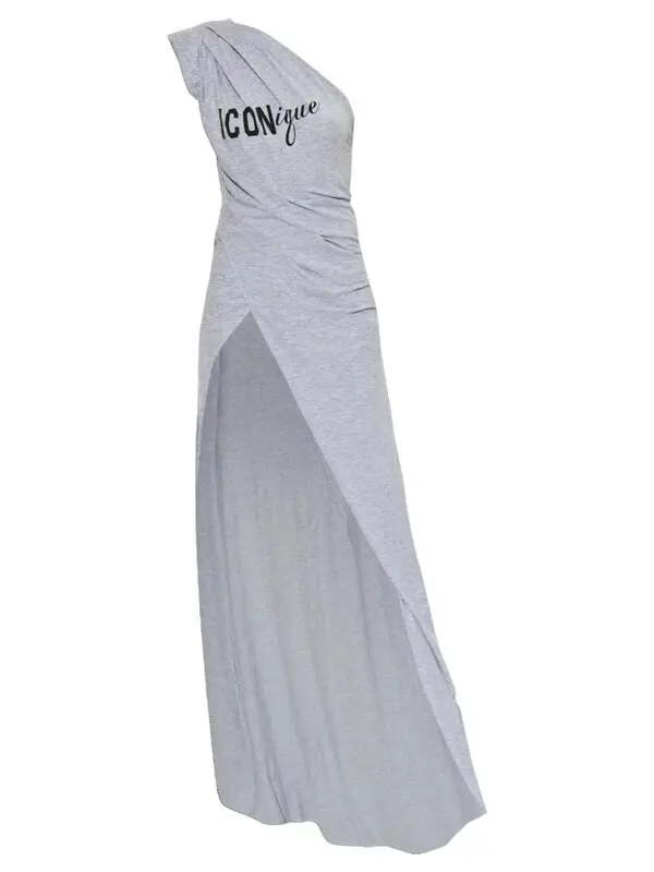 Dsquared2 Icon Printed One-shoulder Maxi Dress - Grey