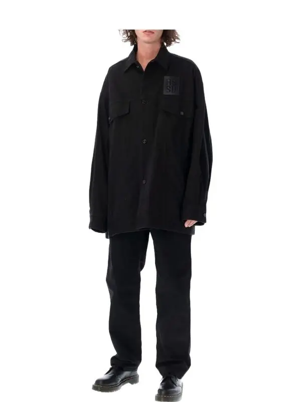 Raf Simons Graphic Print Denim Jacket - Black