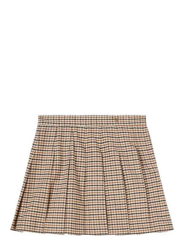 Palm Angels Checked High-waisted Mini Skirt - Nude
