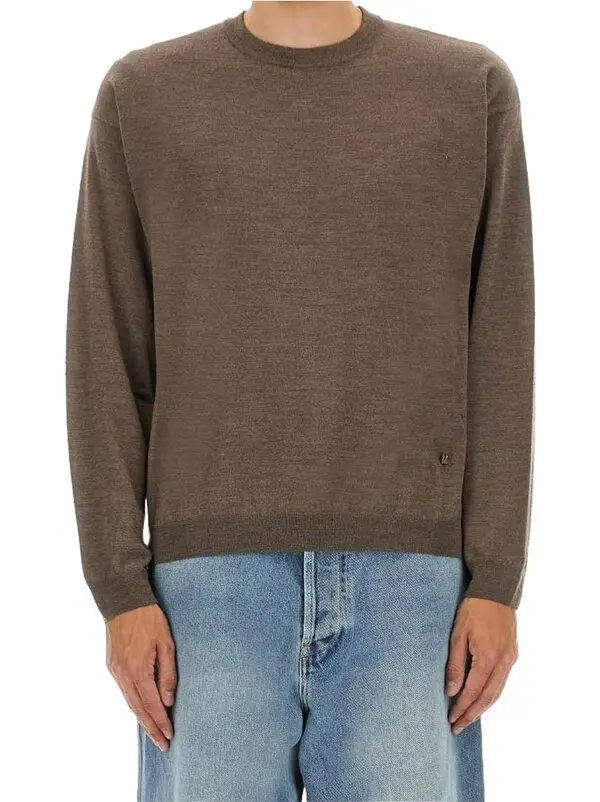 Moschino Crewneck Knitted Jumper - Brown