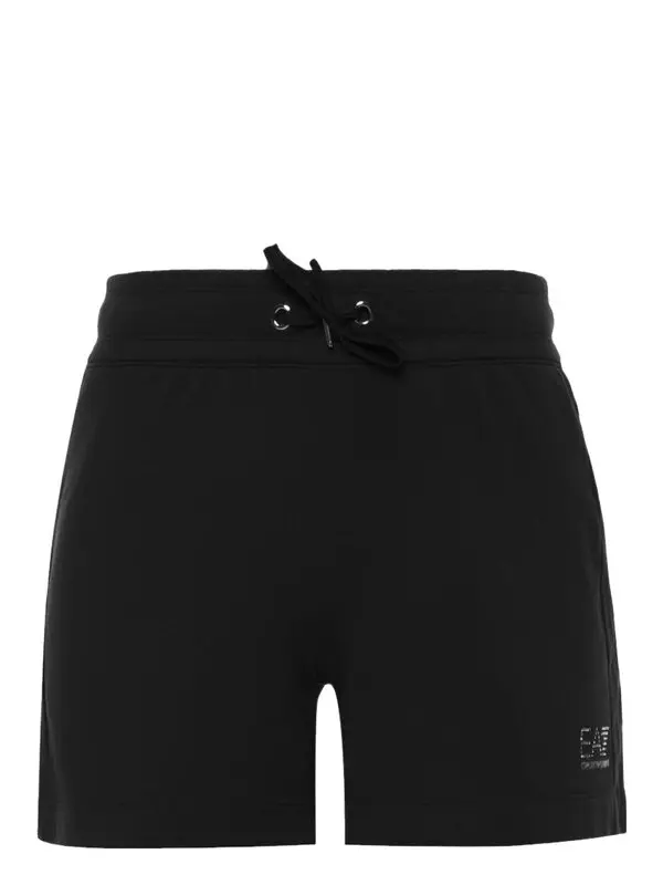 EA7 Sequined Logo Shorts - Black