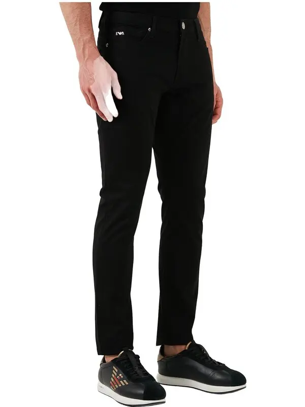 Emporio Armani Logo Detail Jeans - Black