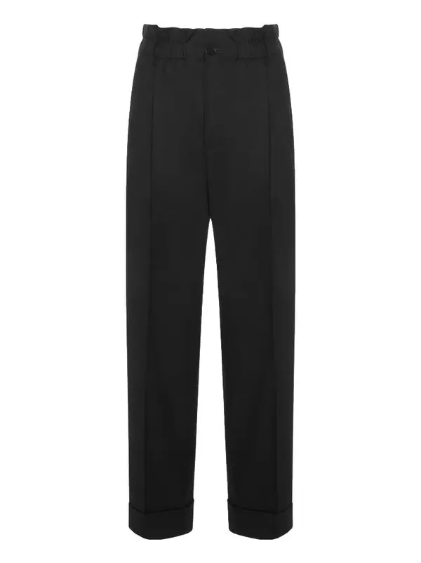 P.a.r.o.s.h Paperbag Waist Straight Leg Trousers - Black