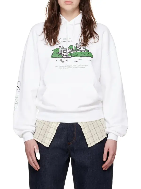 A.p.c. Logo Embroidered Drawstring Hoodie - White