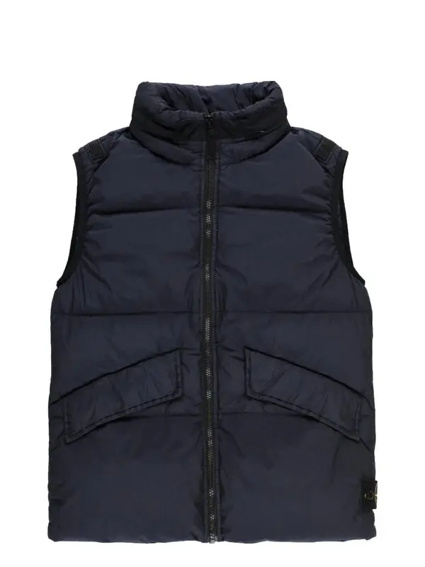 Stone Island Padded Gilet With Compass Motif - Blue