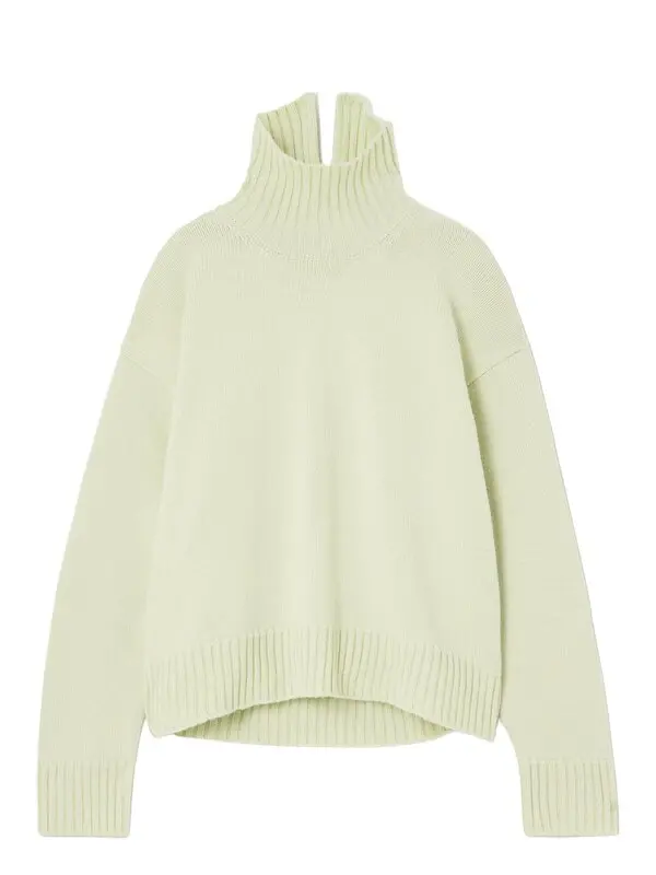 JIL SANDER High-neck Ribbed Sweater - White