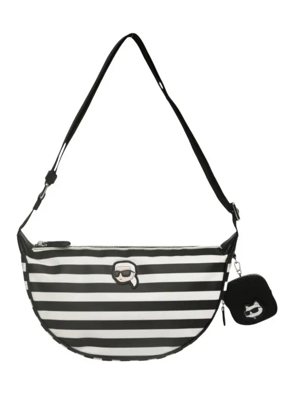 Karl Lagerfeld Small Ikon Shoulder Bag With Detachable Pouch - Black