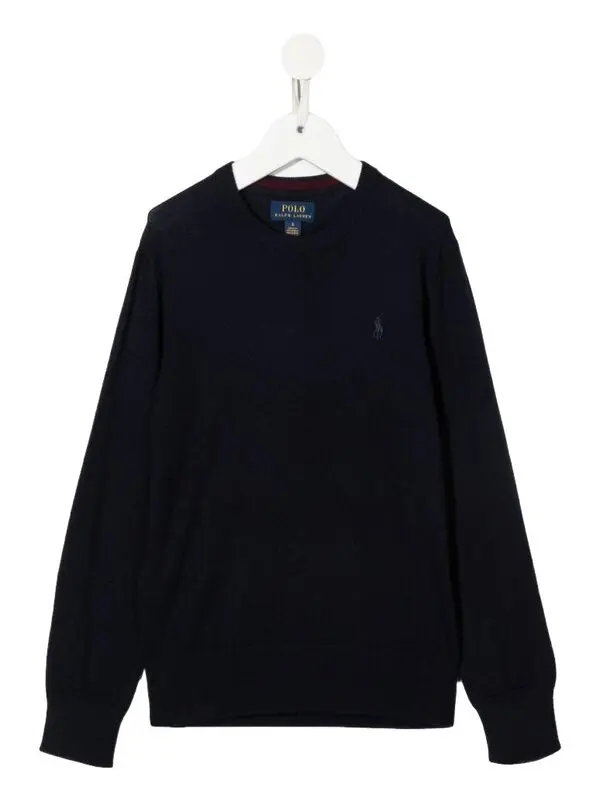 Polo Ralph Lauren Wool Jumper With Embroidered Logo - Black