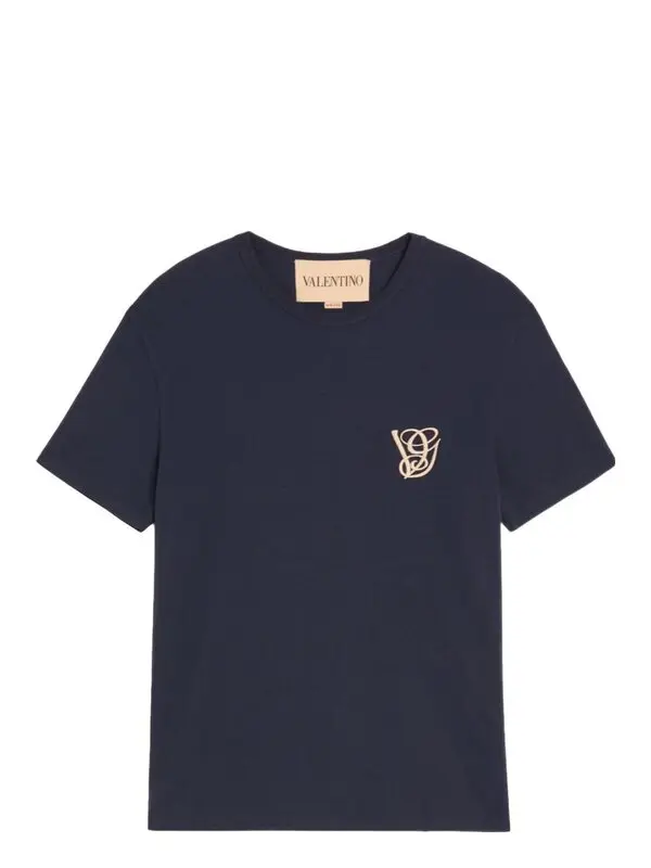 Valentino Garavani Logo Embroidered Crewneck T-shirt - No