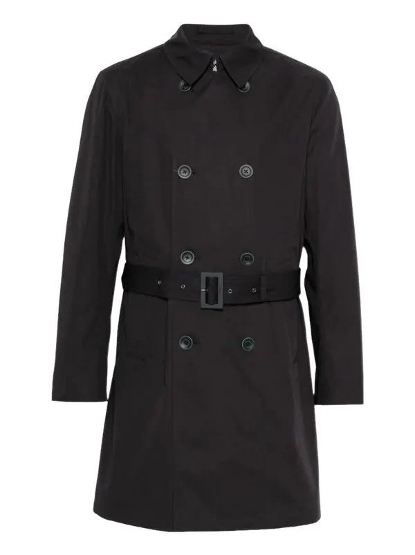 Herno Double-breasted Belted Coat - Black