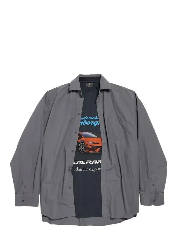 Balenciaga Gucci Layered Long-sleeve Shirt - Dark Grey