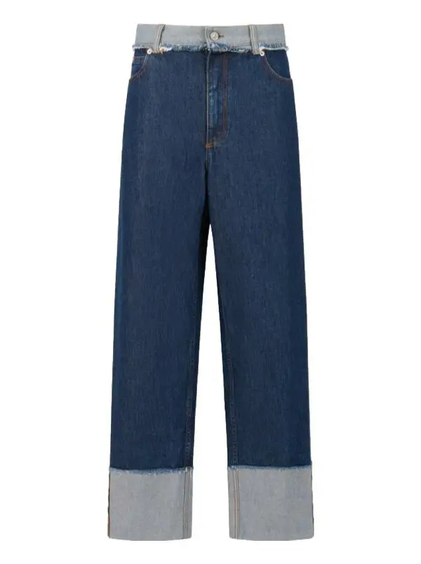 Marni Wide-leg Denim Jeans With Inside-out Detailing - Blue
