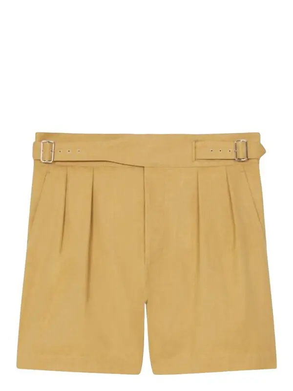 Kenzo Buckle Detail Pleated Shorts - Nude