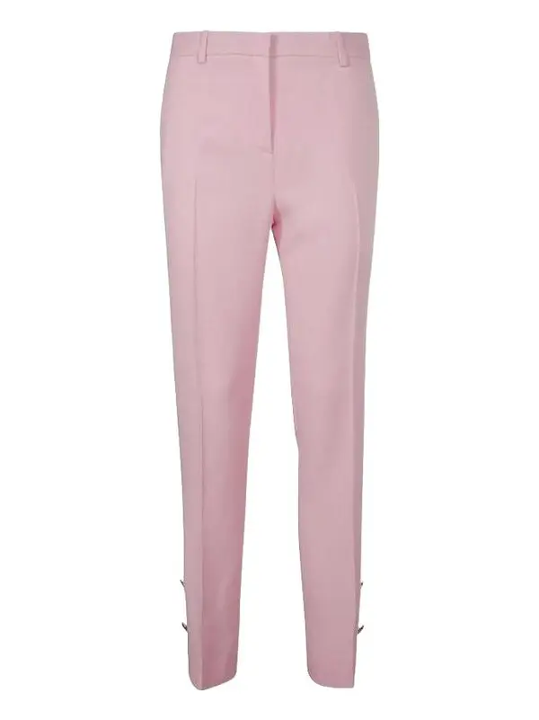Versace Button-embellished Skinny Trousers - Pink