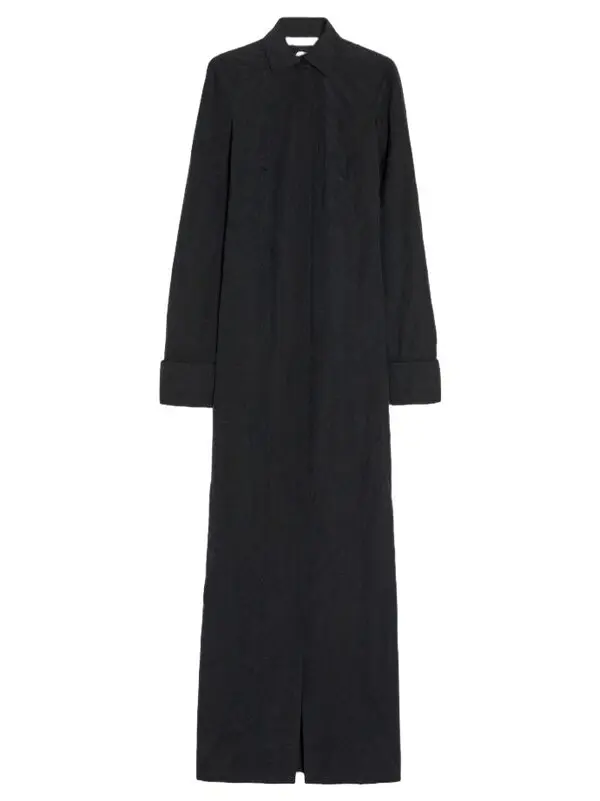 Max Mara Button Detailed Long-sleeved Dress - Black
