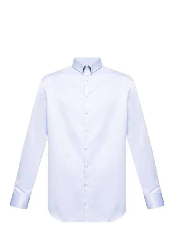 Giorgio Armani Curved Hem Twill Shirt - White