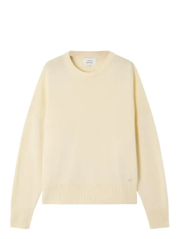 Loulou De Saison Anton Oversized Embroidered Cashmere Sweater - Pastel Yellow