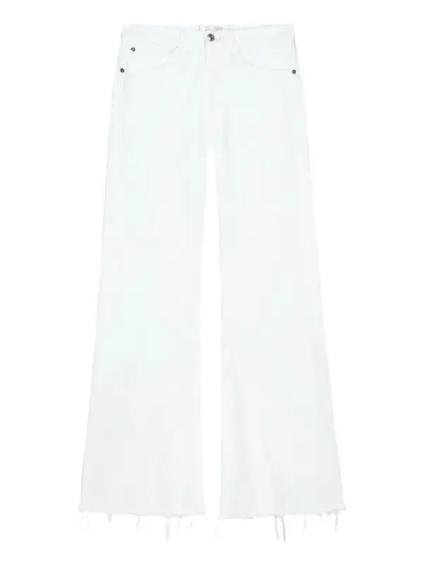 FRAME Distressed Flared Jeans - White