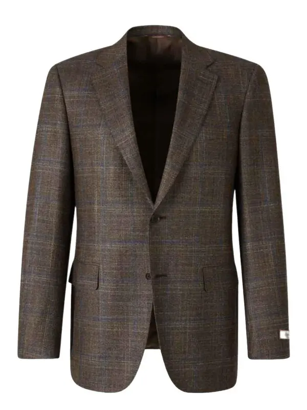 Canali Tailored Plaid Blazer - Brown