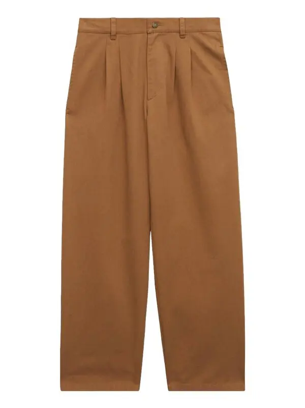 Isabel Marant Étoile Kostin Pleated Cotton Twill Trousers - Toffee Color