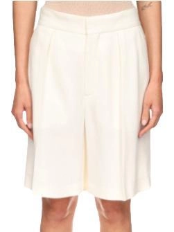 Victoria Beckham Pleated Shorts - Ivory