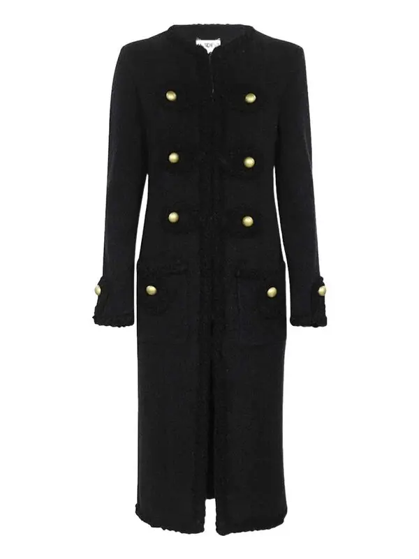 Moschino Double Breasted Coat - Black