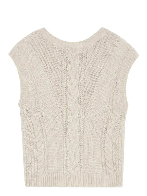 Max Mara Crewneck Knitted Vest - Beige
