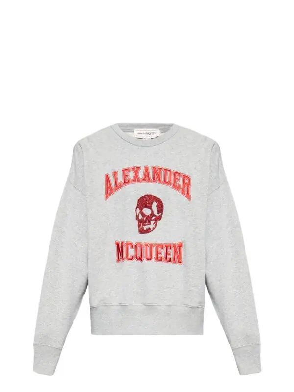 Alexander McQueen Skull Motif Crewneck Sweatshirt - White