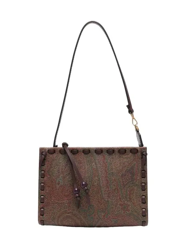 Etro Paisley-printed Zipped Clutch Bag - Brown