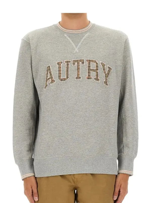 AUTRY Logo Embroidered Crewneck Sweatshirt - Gray