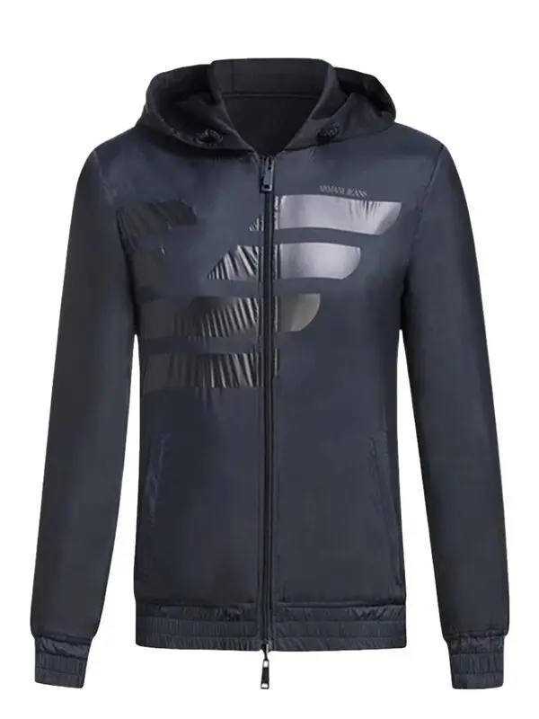 Emporio Armani Double-sided Eagle Head Hooded Jacket - Black