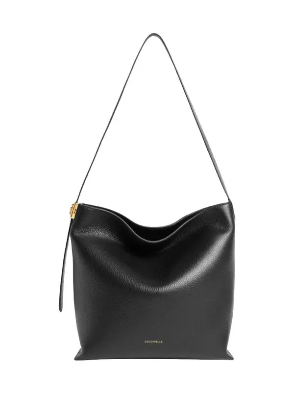 COCCINELLE C-me Logo Printed Hobo Bag - Black