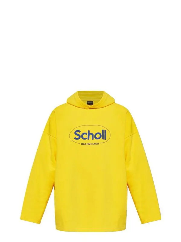 Balenciaga X Scholl Logo Printed Hoodie - Yellow