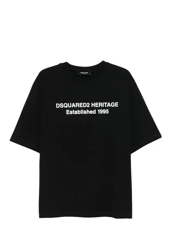 Dsquared2 Logo Printed Crewneck T-shirt - Black