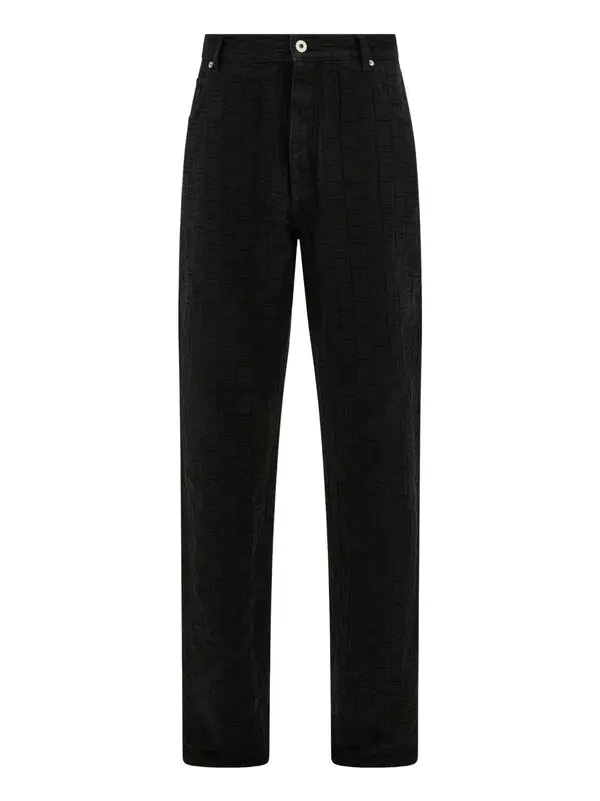 FERRAGAMO Monogram Five Pocket Straight Leg Jeans - Black