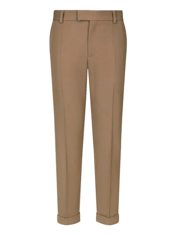 Dolce & Gabbana Pressed-crease Tapered Trousers - Brown