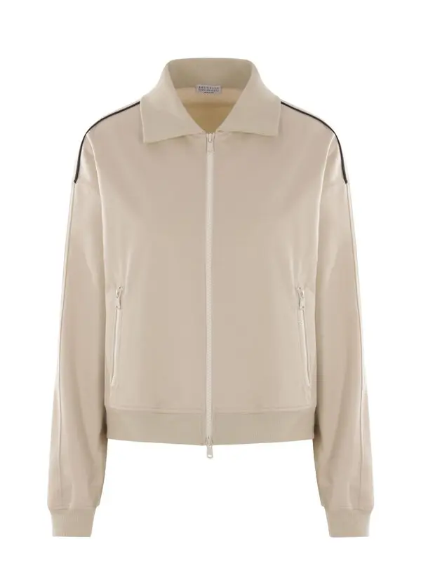 Brunello Cucinelli Couture Interlock Zipped Sweatshirt - Beige