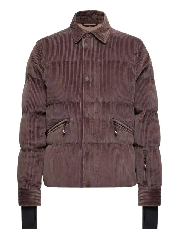Moncler Elgon Corduroy Down Ski Jacket - Brown