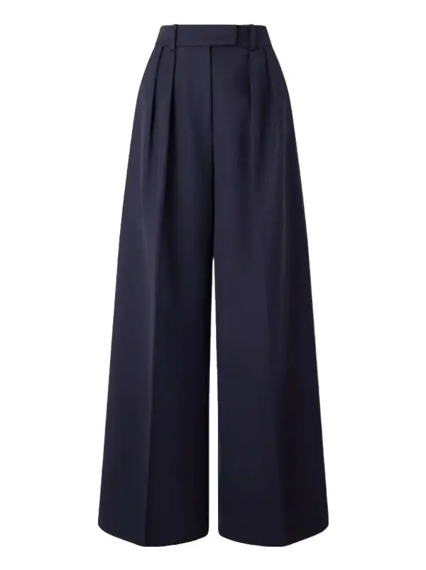 ANINE BING Pleated Palazzo Trousers - Navy