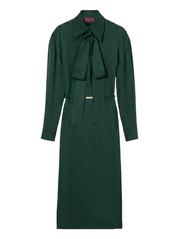 Gucci Interlocking G Jacquard Dress - Dark Green